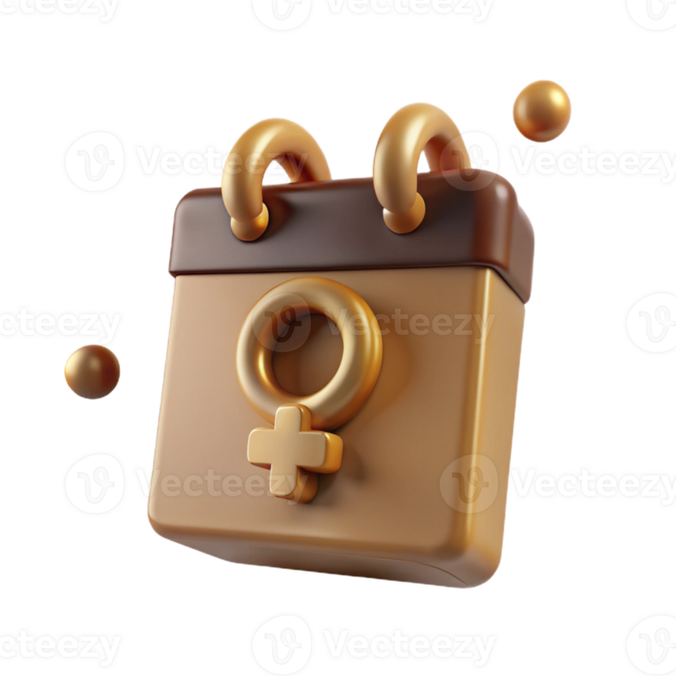 3d Calendar Icon With Female Gender Symbol 52563077 Png