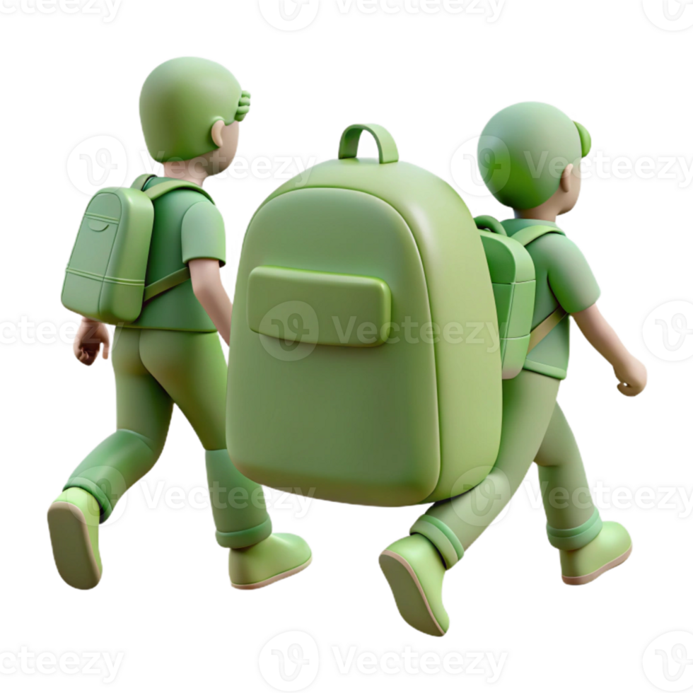 Two Cartoon Characters Walking with Backpacks 52563446 PNG Two Cartoon Characters Walking with Backpacks 52563446 PNG