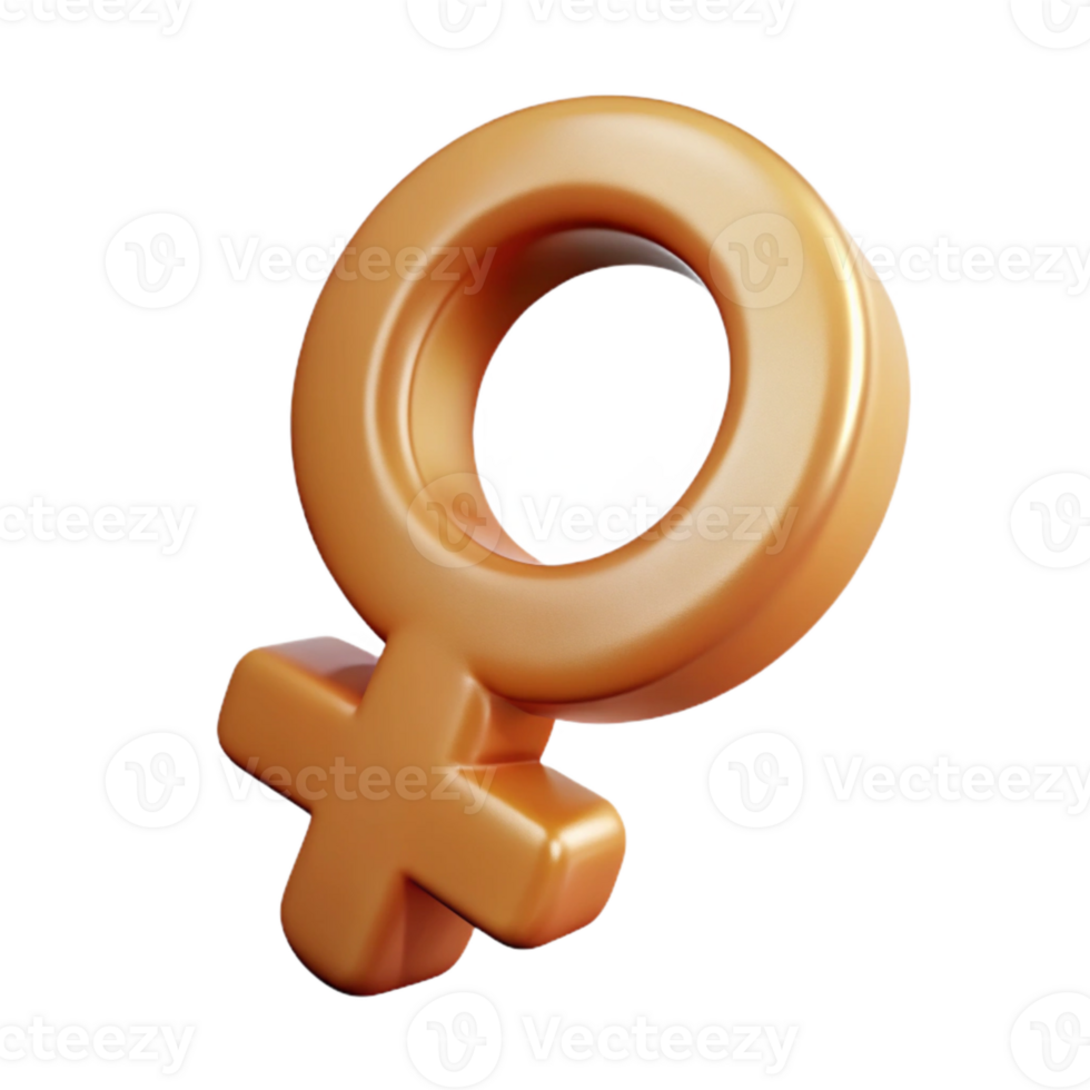 3d Rendered Female Gender Symbol Golden Color 52563472 Png