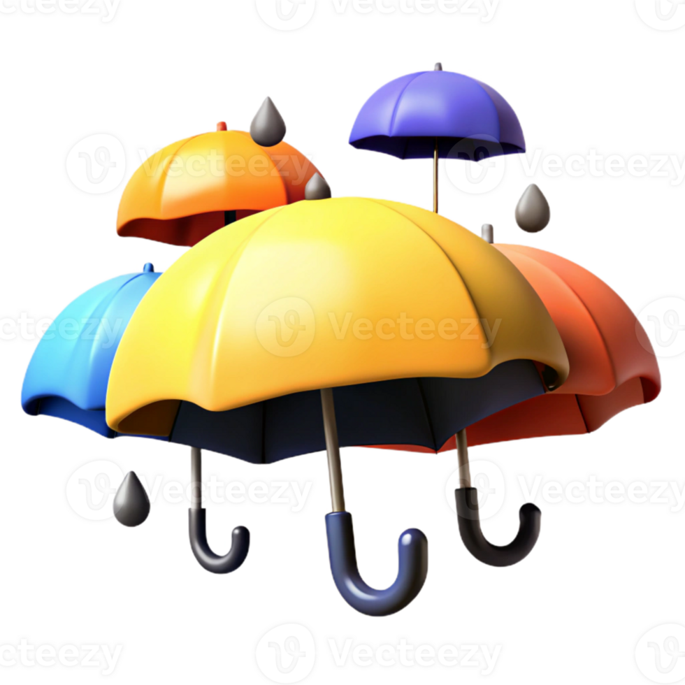 Colorful Umbrellas with Raindrops 52566433 PNG Colorful Umbrellas with Raindrops 52566433 PNG