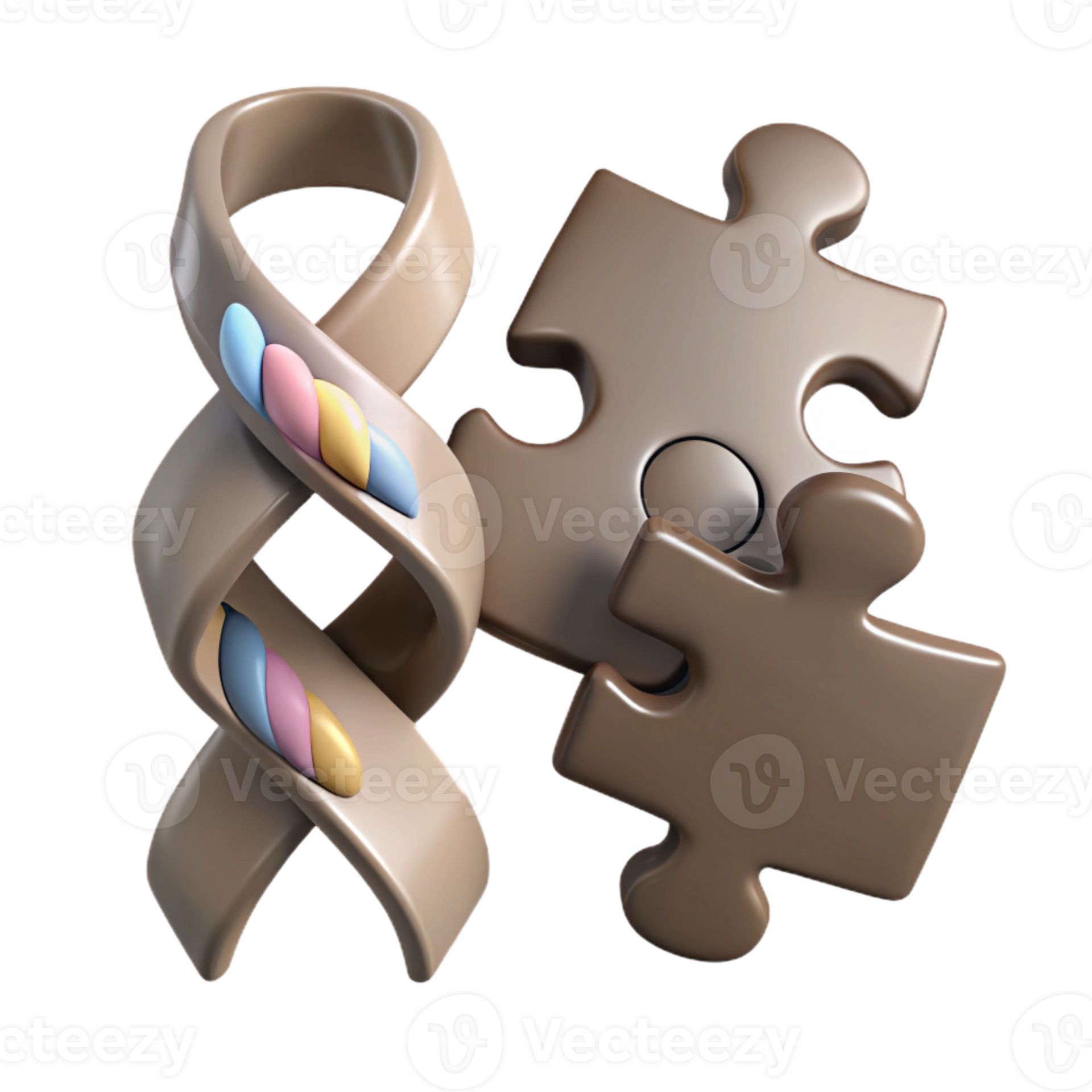 Connecting the Pieces Puzzle and Ribbon Symbol 52566742 PNG