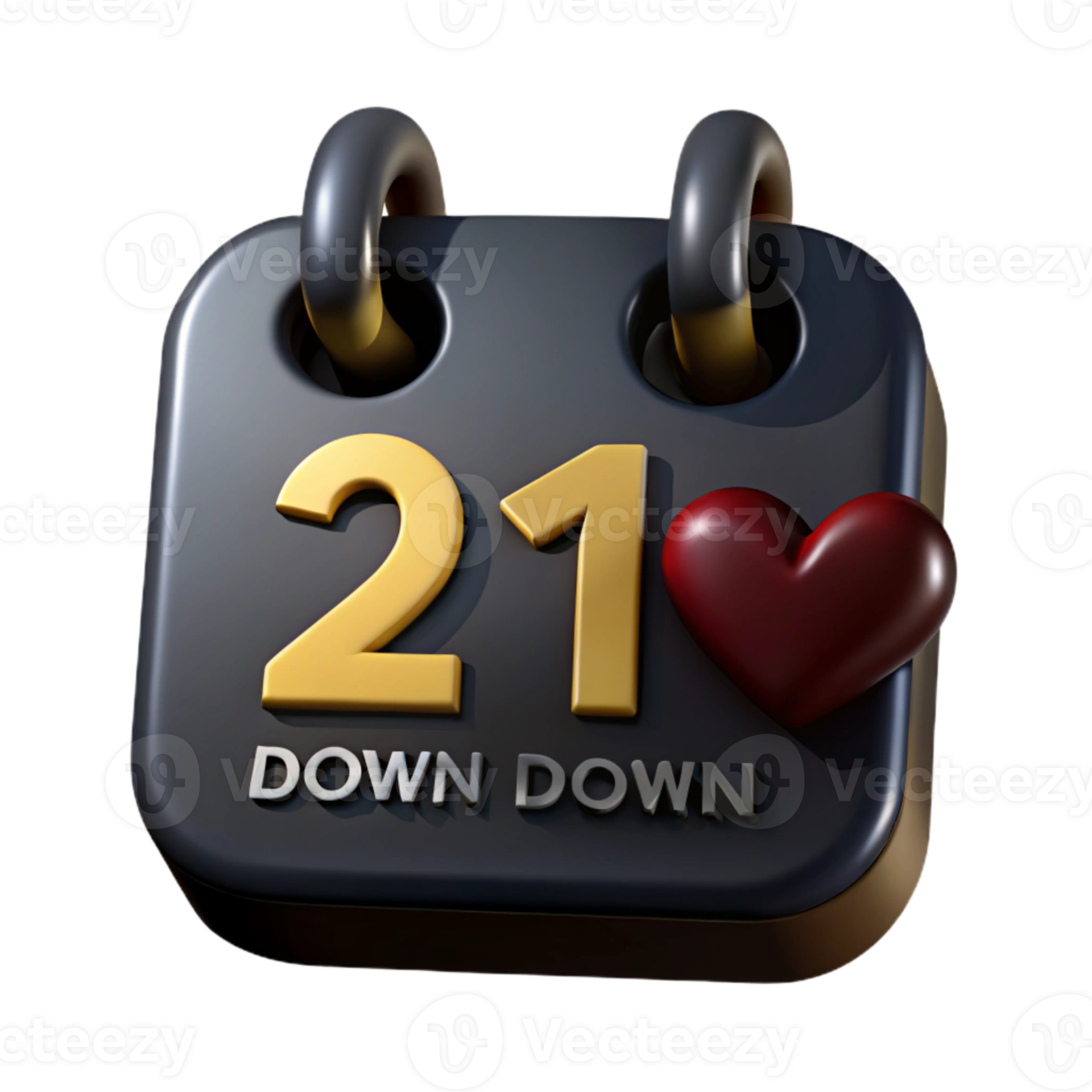 Countdown Calendar with Heart 21 Days to Go 52567874 PNG