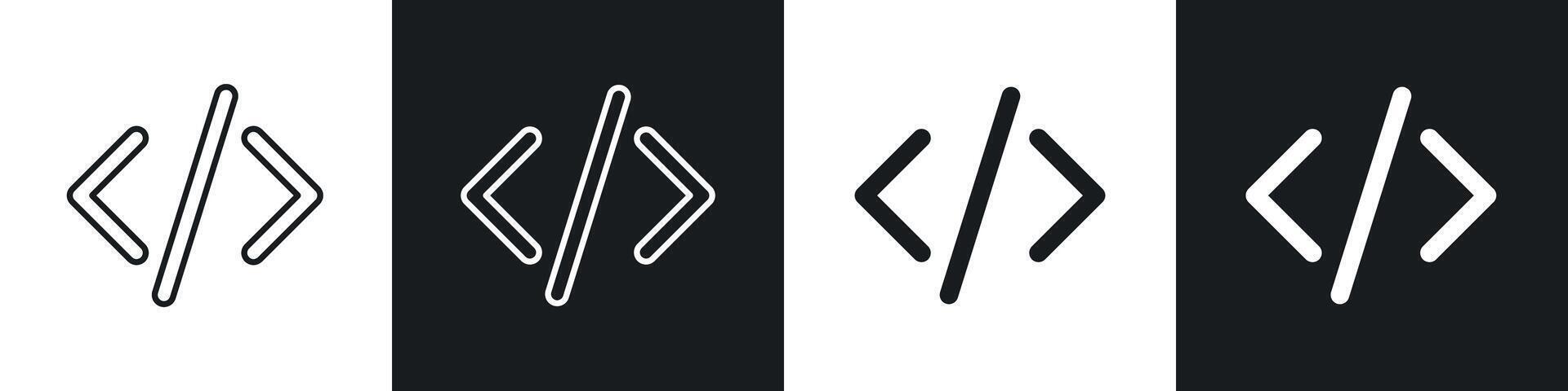 Code vecor icon set 52572014 Vector Art at Vecteezy