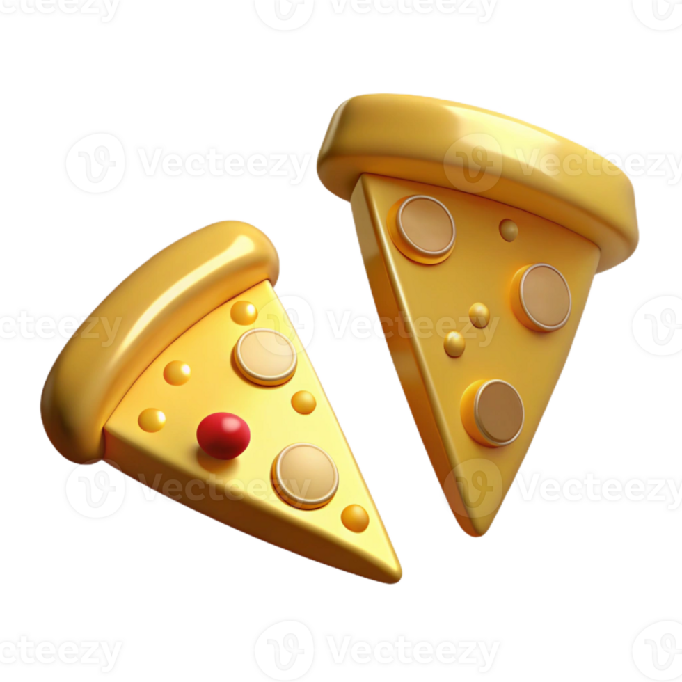 3D Render of Two Golden Pizza Slices with Cheese Toppings 52572153 PNG 3D Render of Two Golden Pizza Slices with Cheese Toppings 52572153 PNG