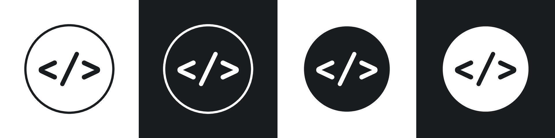 Code Vecor Icon Set 52575173 Vector Art At Vecteezy