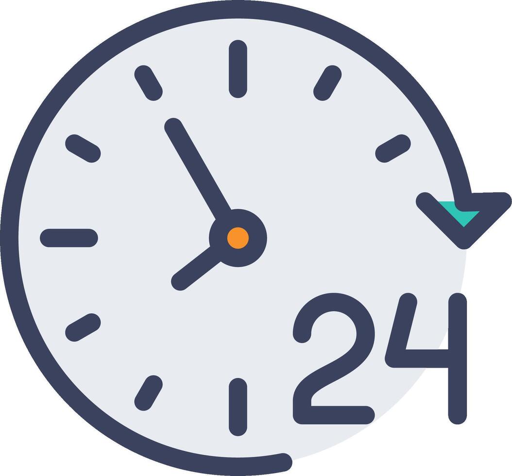 un reloj con 24 horas en eso y un flecha señalando a el 24 hora 52595690 Vector en Vecteezy