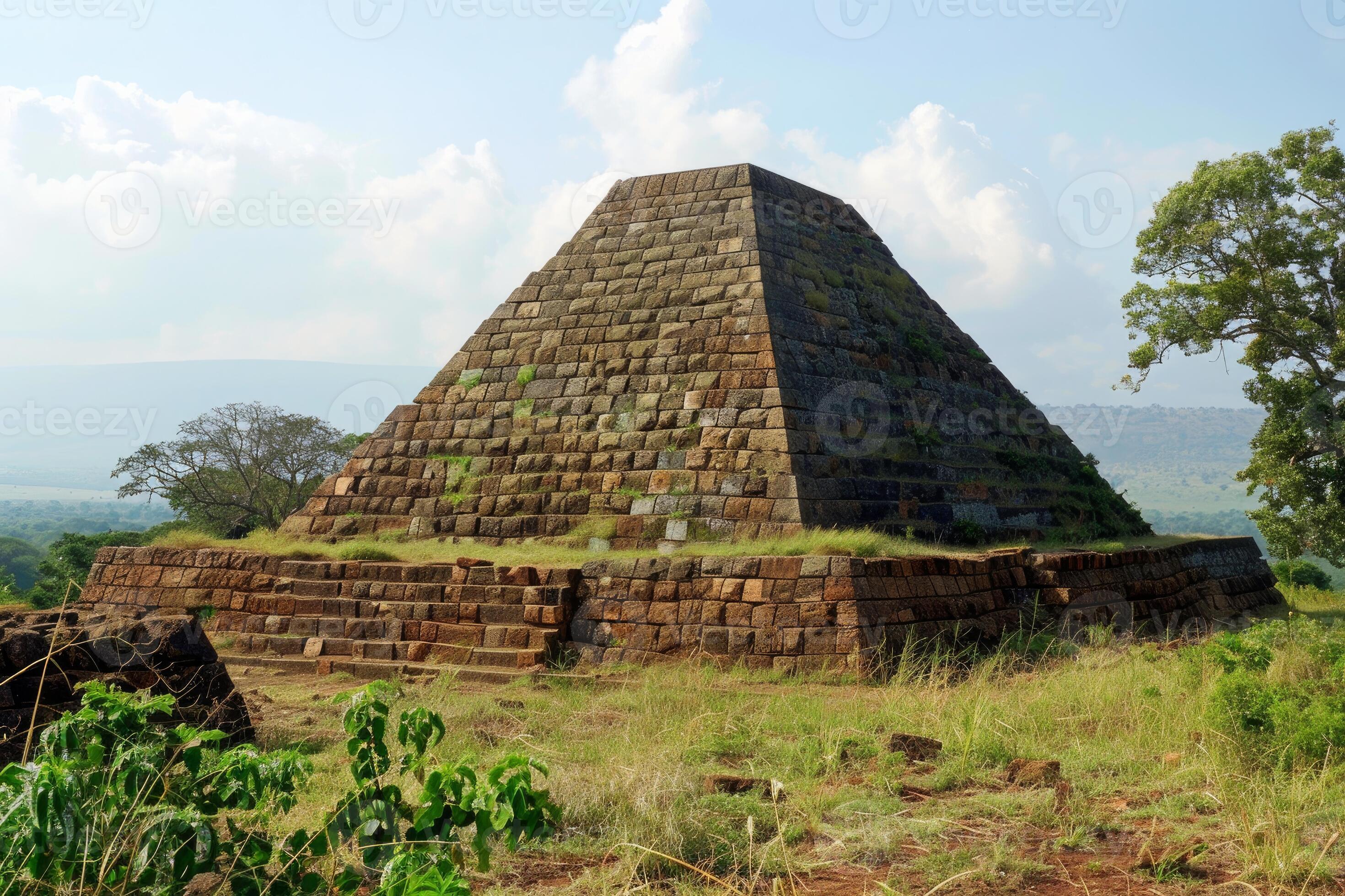 Ancient stone pyramid standing in african savanna landscape 52601676 ... Ancient stone pyramid standing in african savanna landscape 52601676 ...