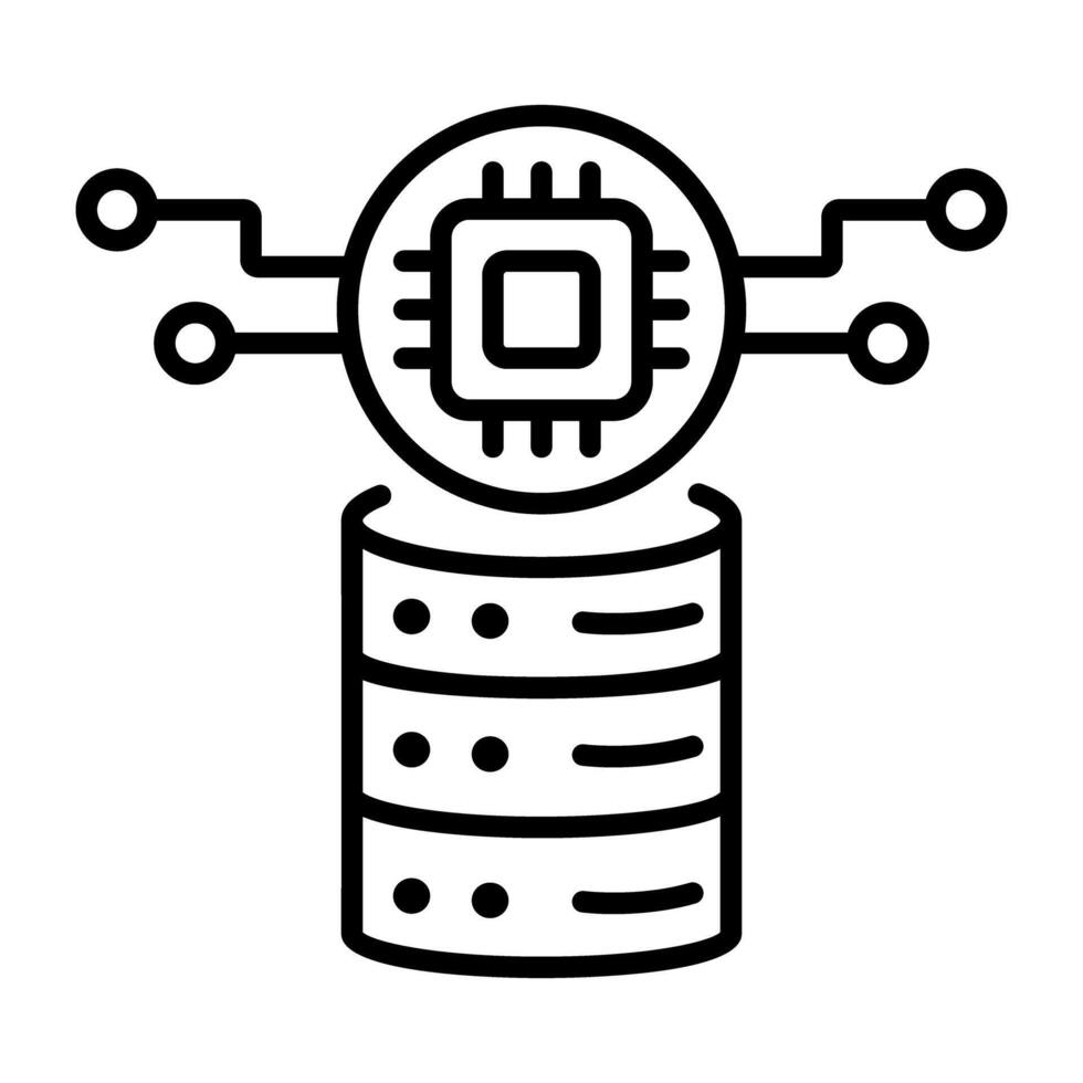 A linear icon of ai server 52603235 Vector Art at Vecteezy