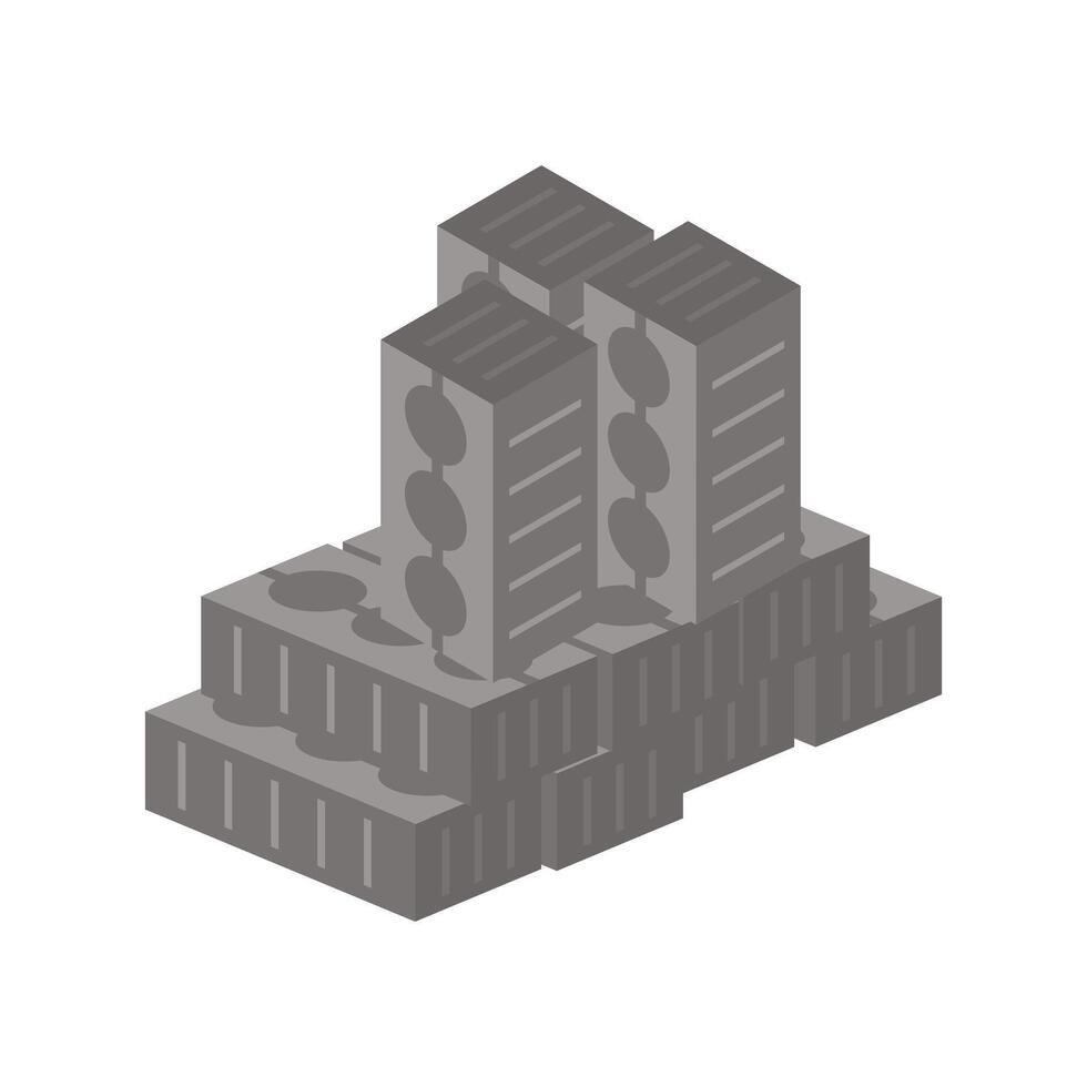 Building concrete blocks in flat design. Construction materials in ...