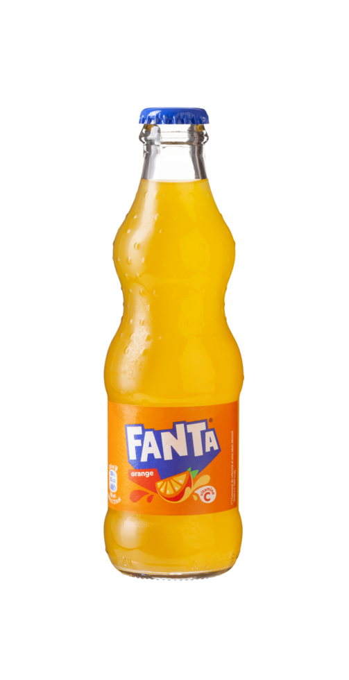 Fanta original orange soda drink in glass bottle 52610773 PNG