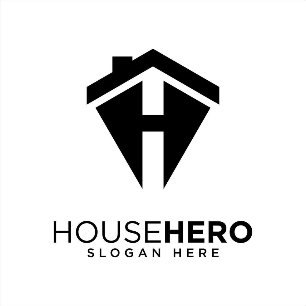 letter H house hero logo design 52614858 Vector Art at Vecteezy