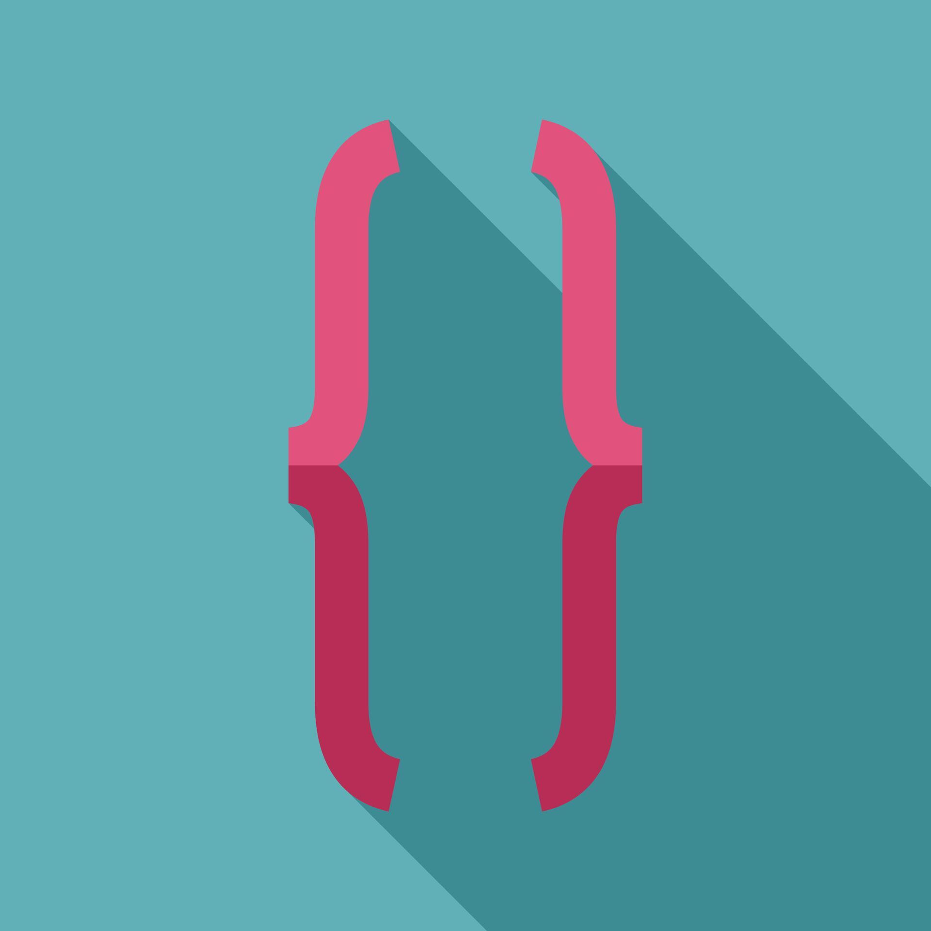 Curly Brackets Programming Code Symbol Representing Software