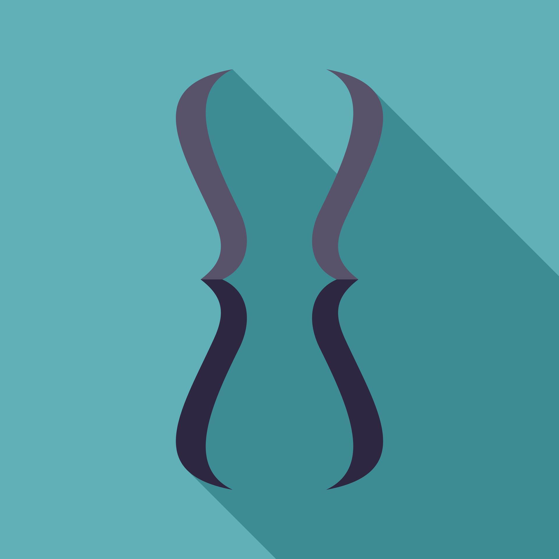 Curly Brackets Symbol Representing Coding And Programming On Turquoise