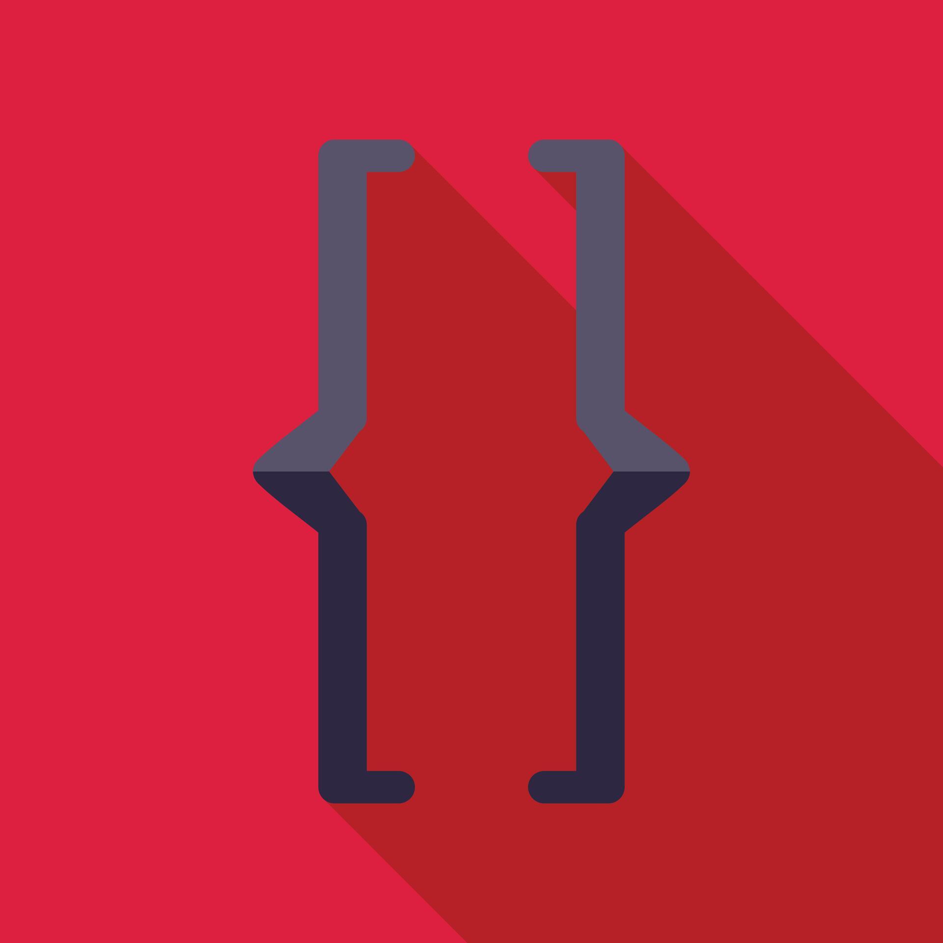 Curly Brackets Symbol Representing Coding And Programming On Red 9852