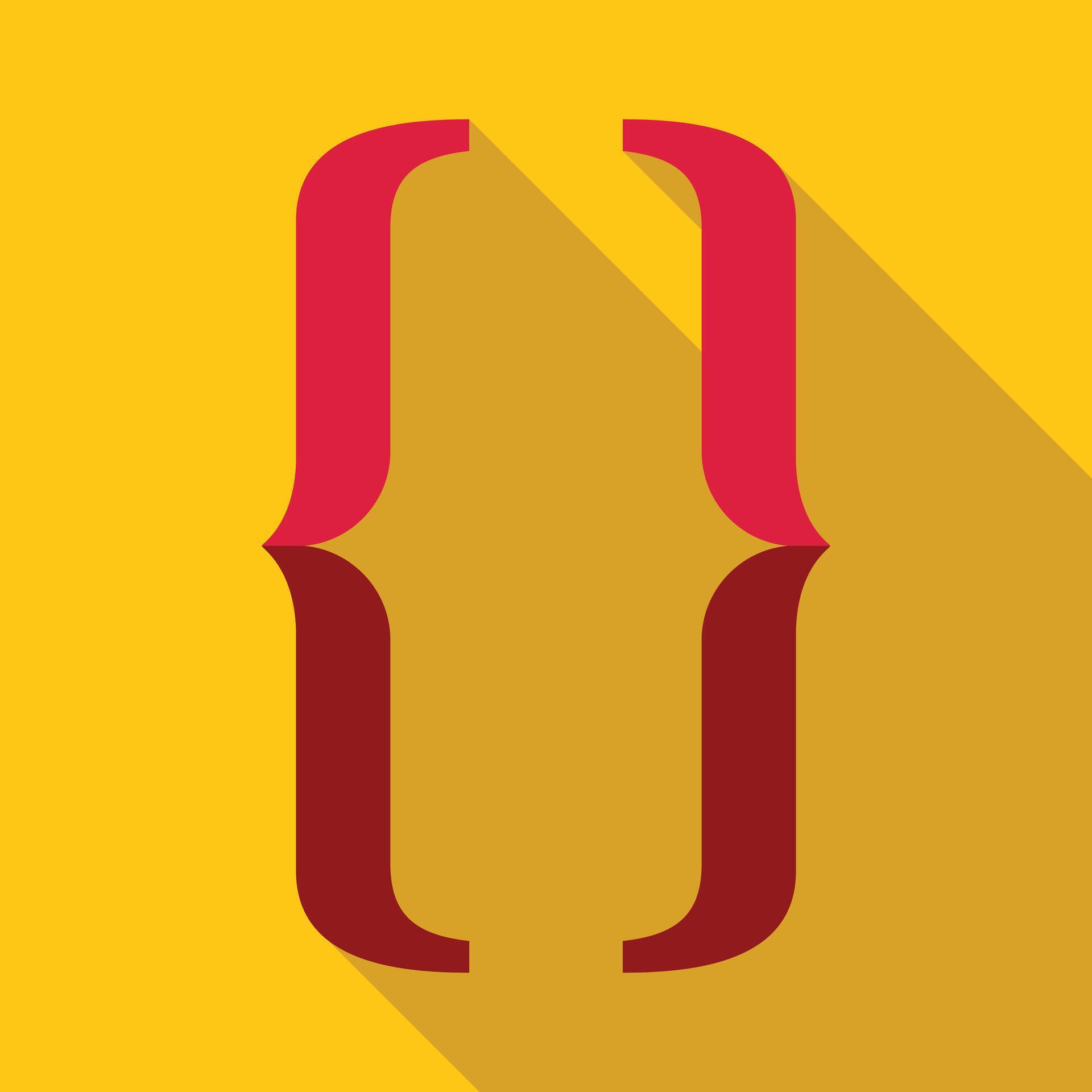 Curly Brackets Symbol Representing Programming And Coding On Yellow Background 52620093 Vector