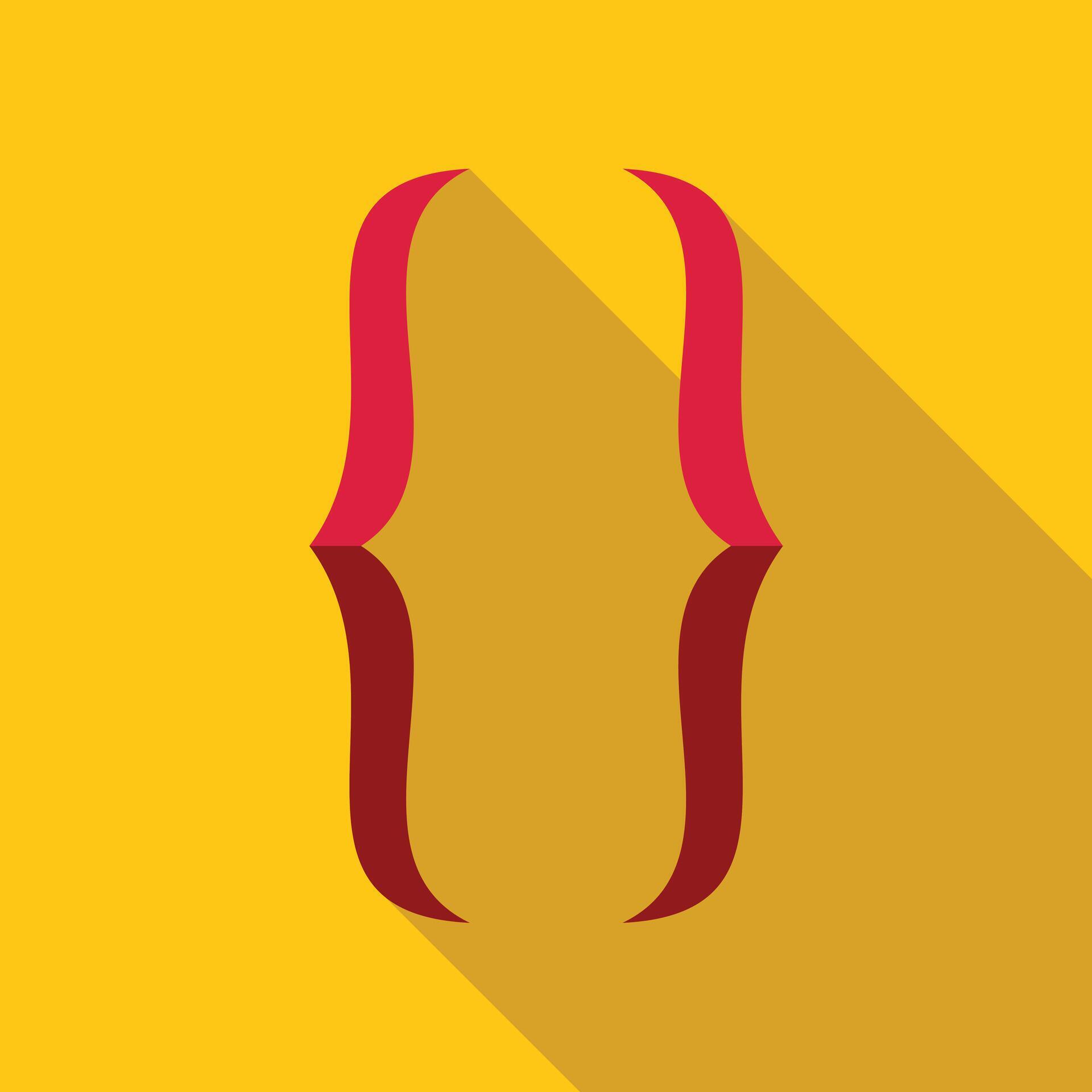 Curly Brackets Symbol Representing Programming And Coding On Yellow Background 52620097 Vector
