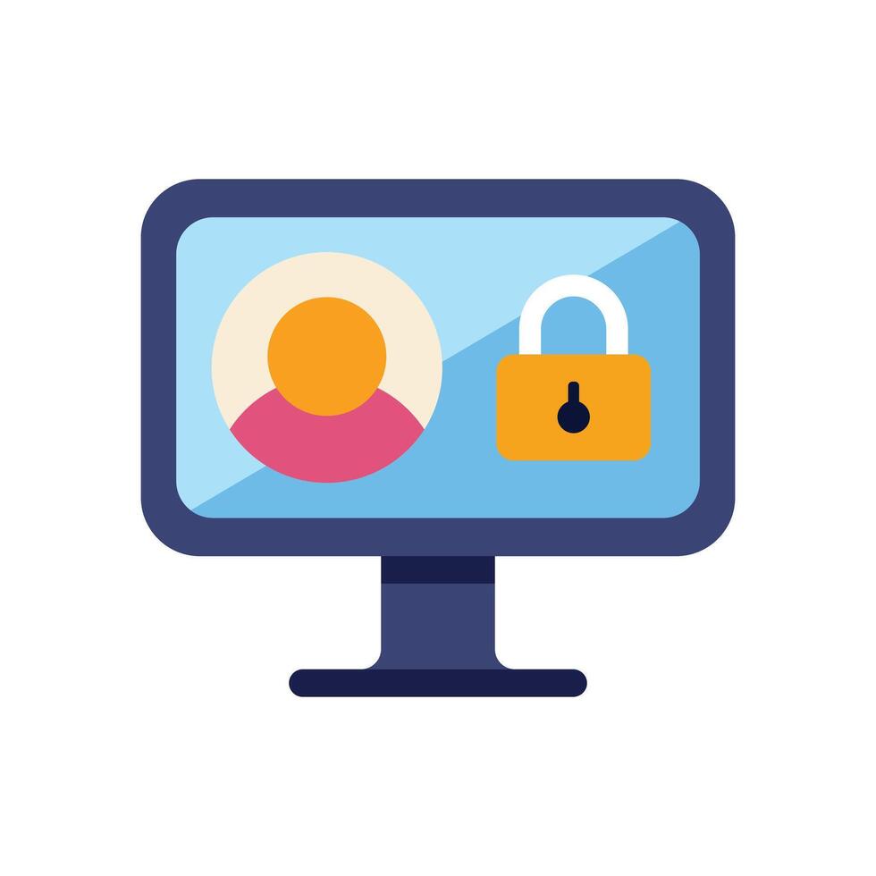 Computer security system showing user account being protected with padlock 52620795 Vector Art ...
