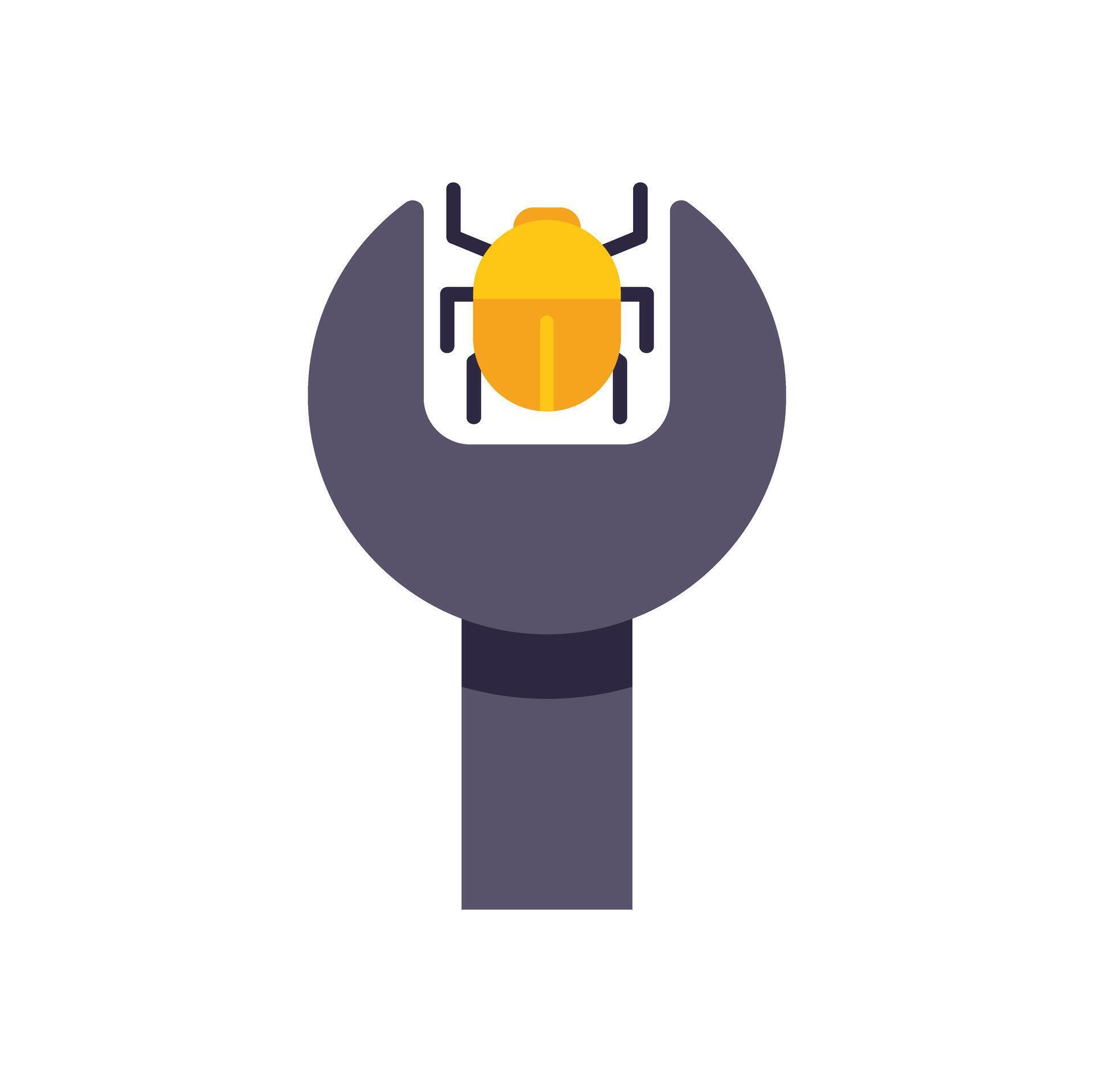 Wrench holding bug fixing programming errors 52621147 Vector Art at ...