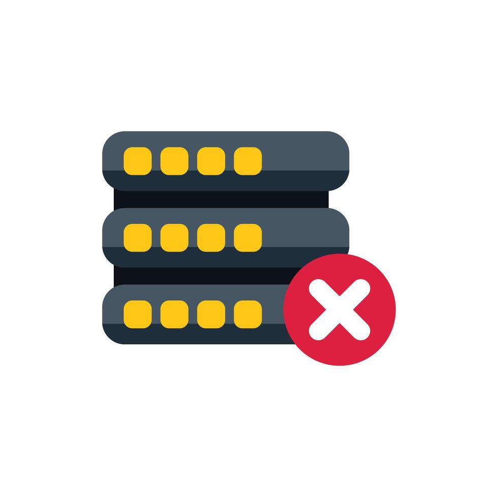 Red Cross Symbol Deleting Database Icon Showing Server Error 52622257 Vector Art At Vecteezy