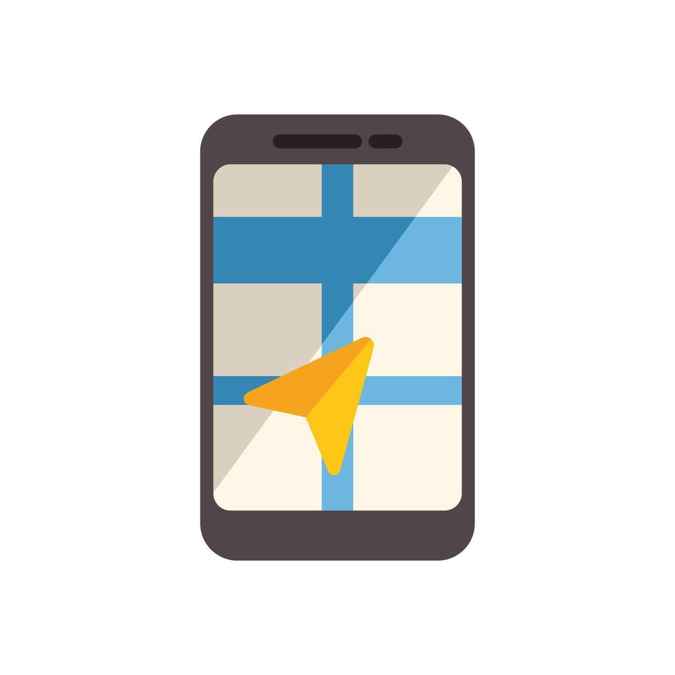Smartphone Showing Map With Gps Navigation App Interface On Screen 52624623 Vector Art At Vecteezy