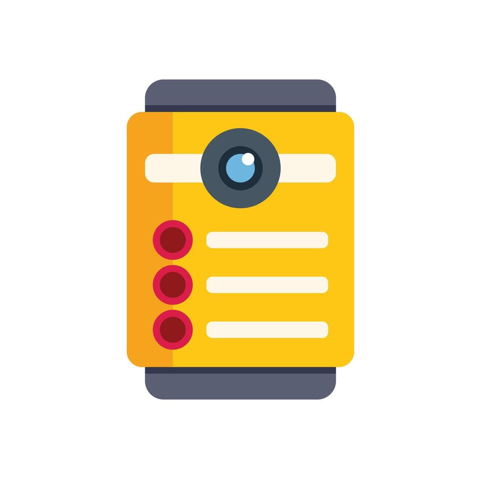 Yellow intercom system displaying information and options 52624823 Vector Art at Vecteezy