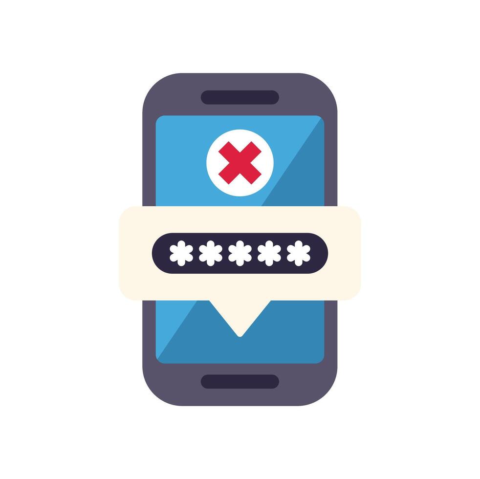 Smartphone Displaying Wrong Password Notification 52626378 Vector Art
