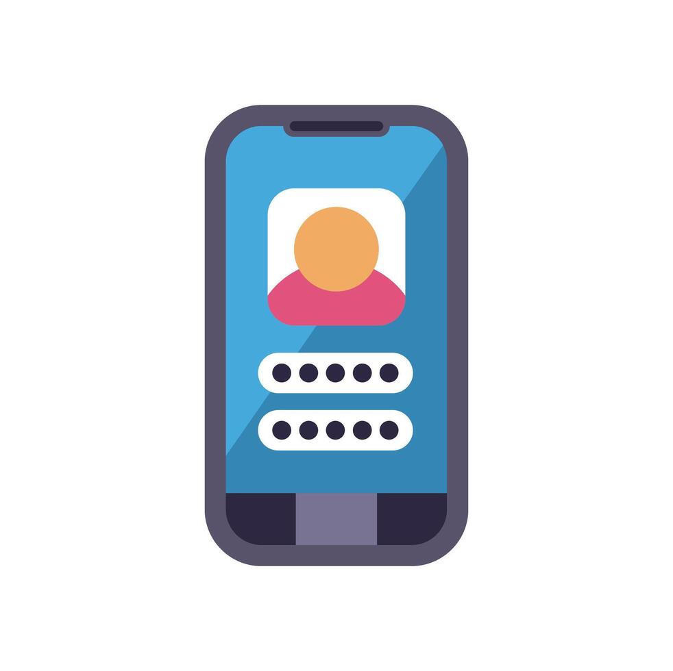 Smartphone Displaying User Profile With Password Security Login Screen