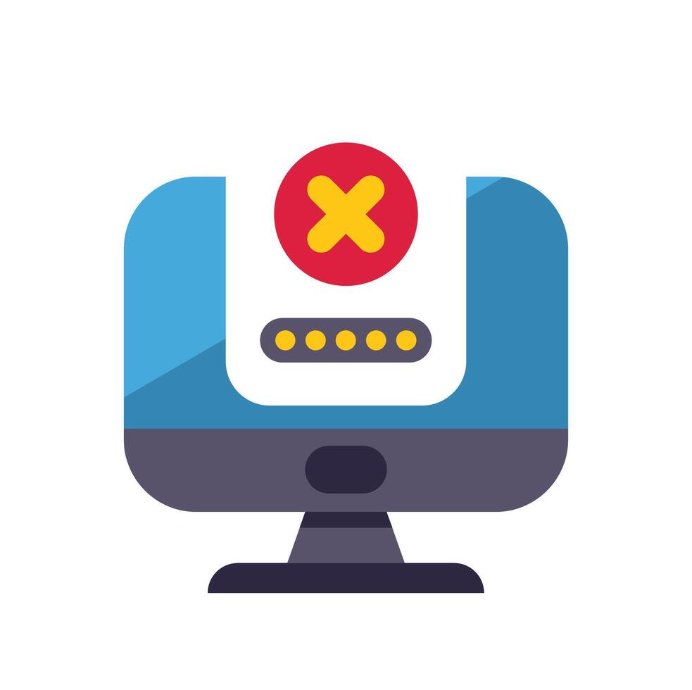 Computer showing wrong password notification on screen 52626390 Vector Art at Vecteezy