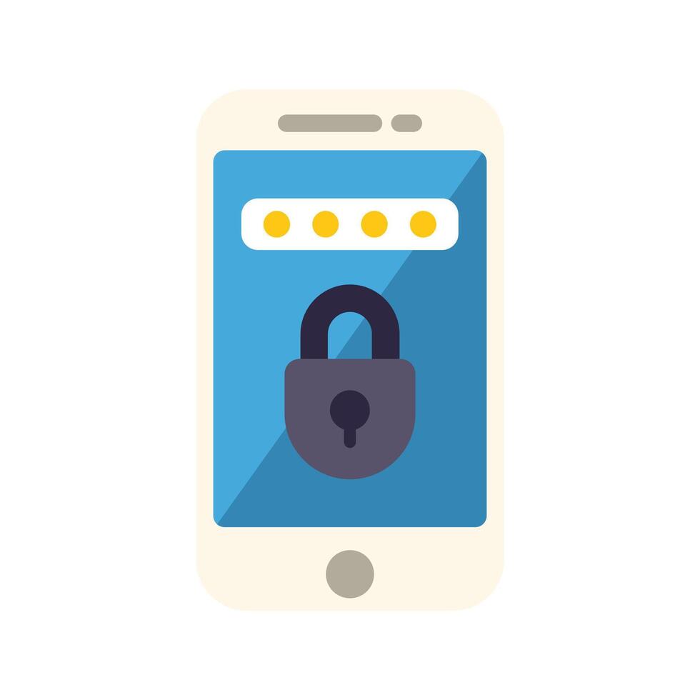 Smartphone showing password protected screen with lock icon 52626451 Vector Art at Vecteezy