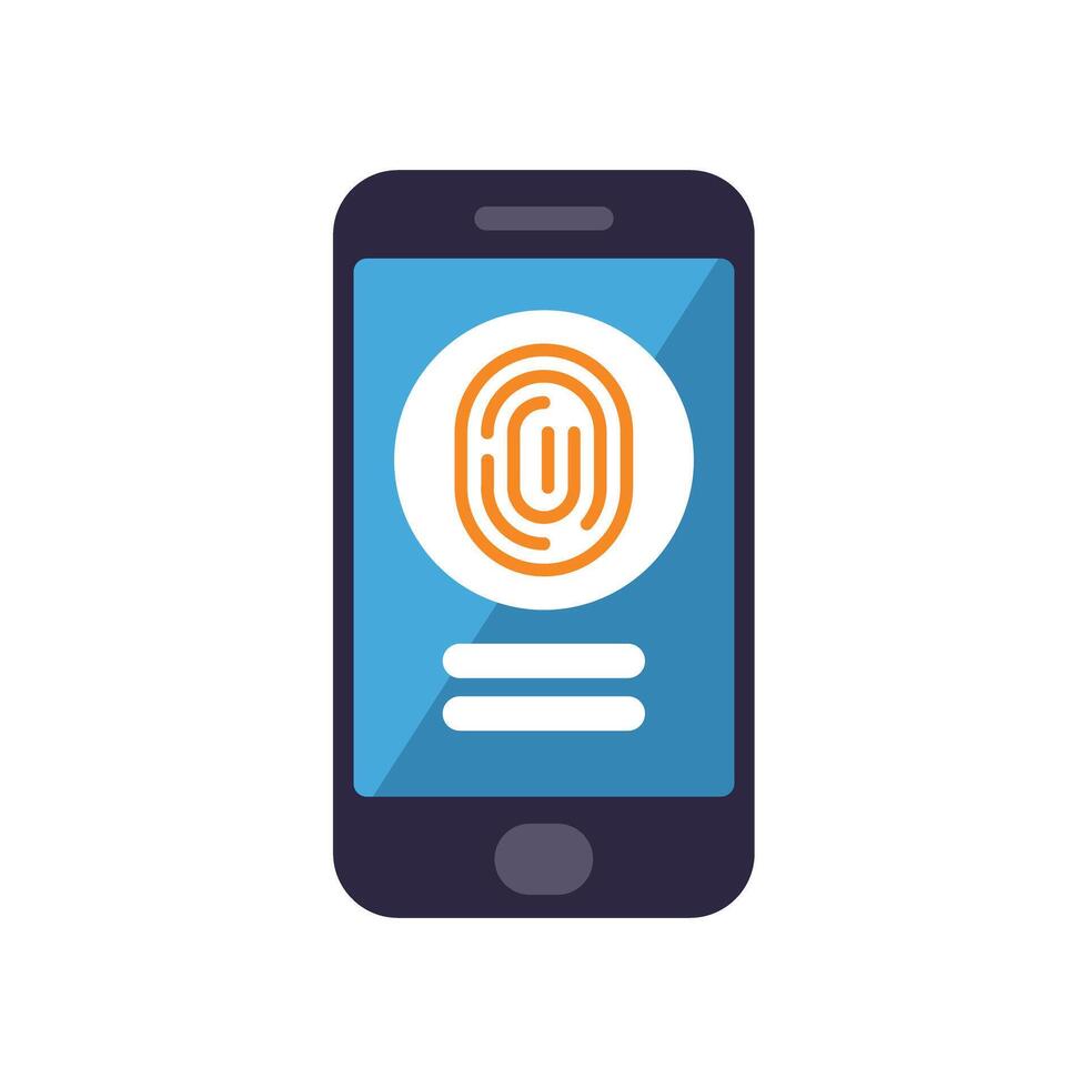 Smartphone Displaying Fingerprint Scanner Interface For User Authentication 52626455 Vector Art
