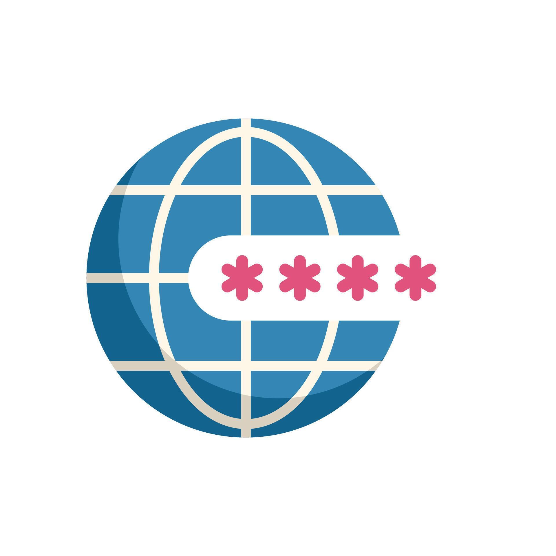 Internet Security System Showing Hidden Password With Asterisks On Globe Icon 52626472 Vector