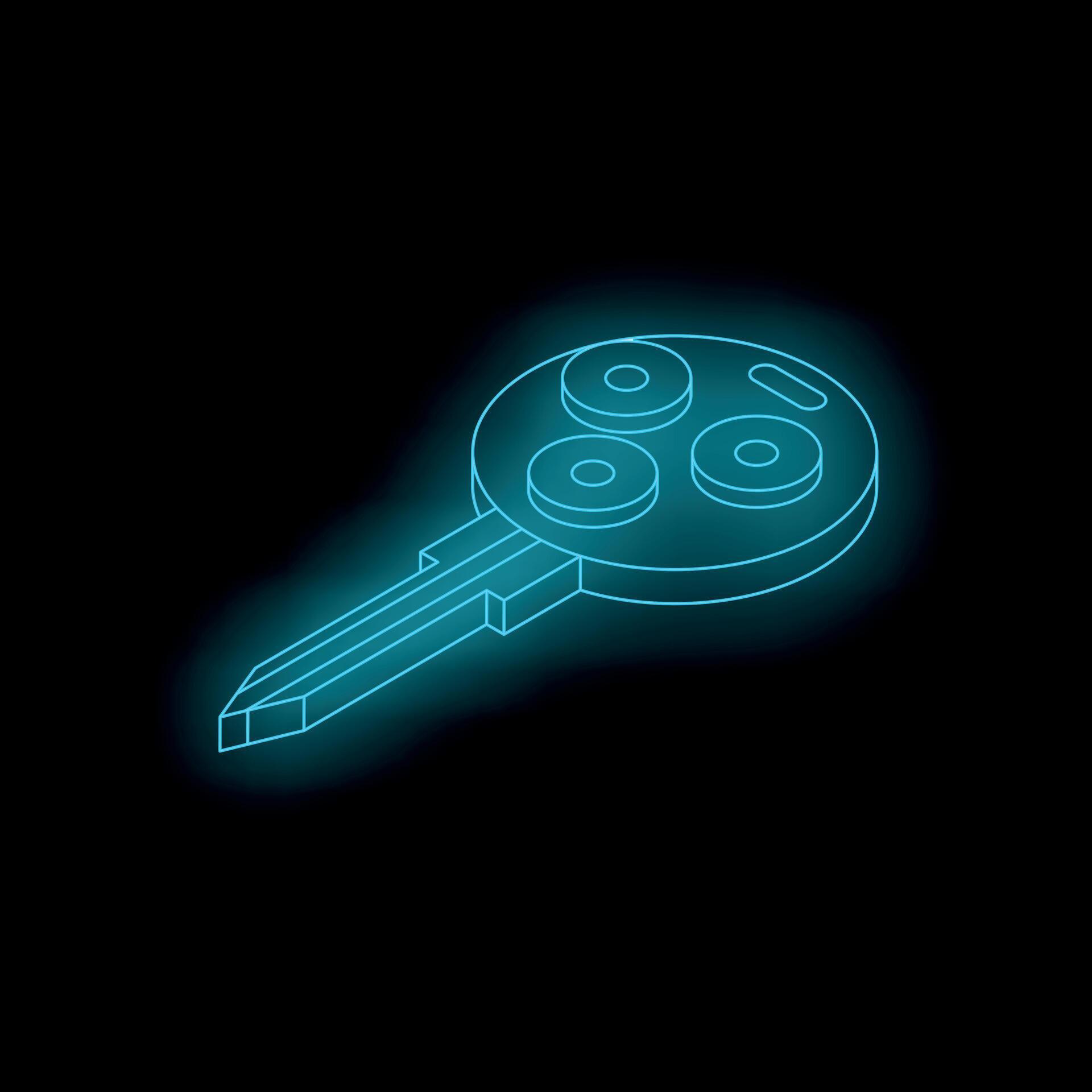 Glowing key floating in digital darkness, access and security concept ...