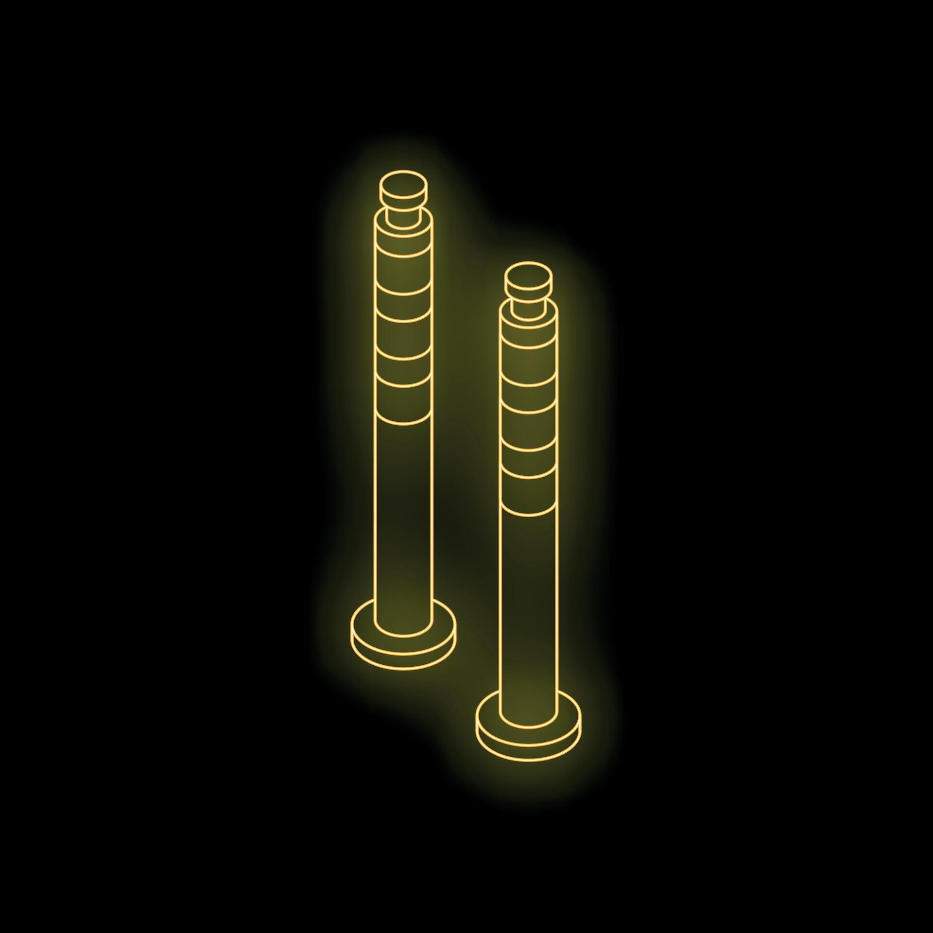 Glowing isometric traffic bollards restricting access on black background 52632188 Vector Art at ...