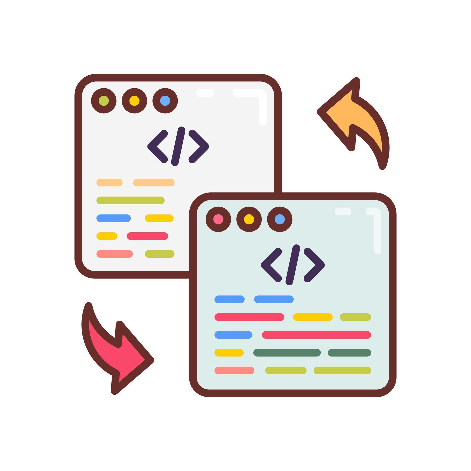 Code refactoring Filled Icons , illustration 52642250 Vector Art at ...