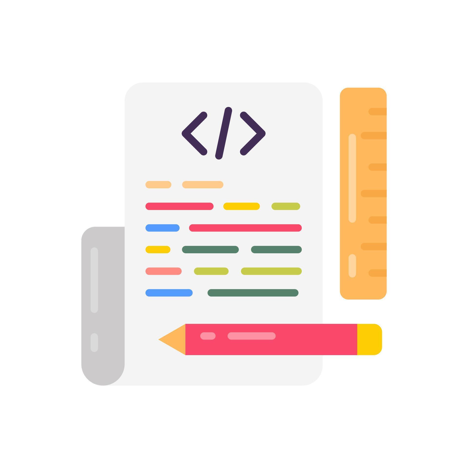 Script Flat Icons, illustration 52642323 Vector Art at Vecteezy