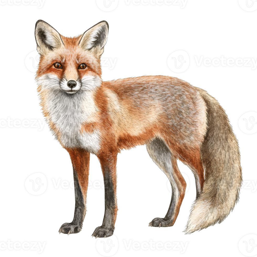Graceful red fox illustration transparent 52647086 PNG