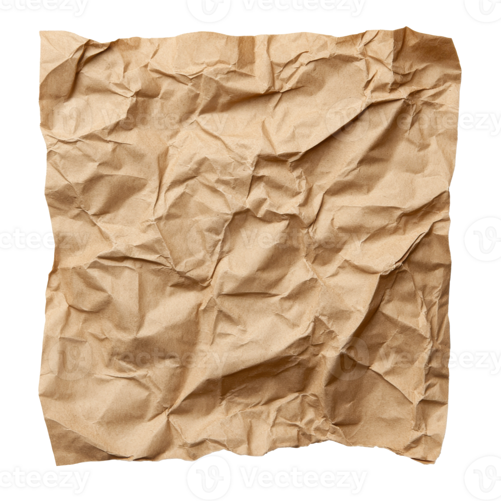 Crumpled brown paper showing texture and creases 52648527 PNG