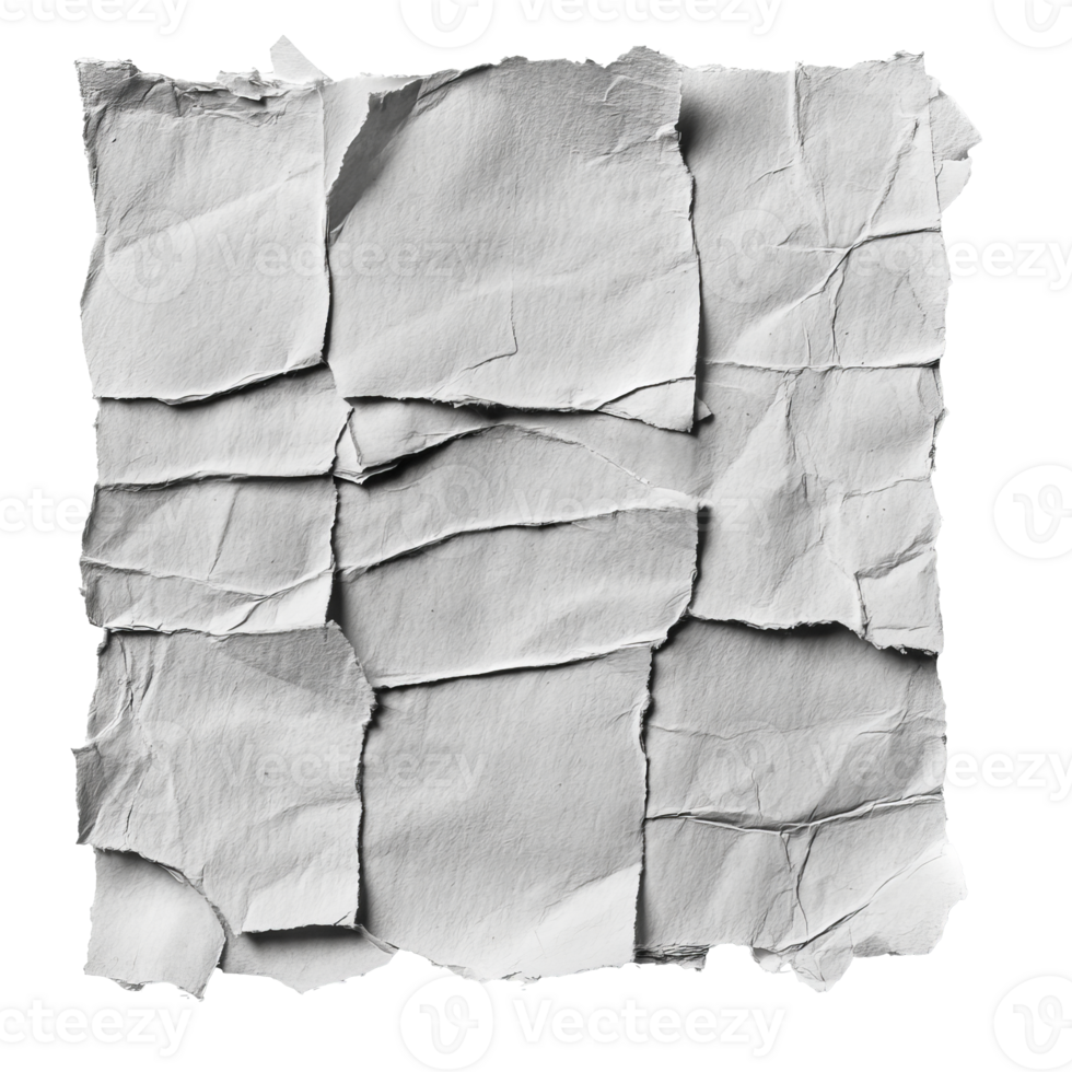 Crumpled gray paper texture with uneven edges 52648644 PNG