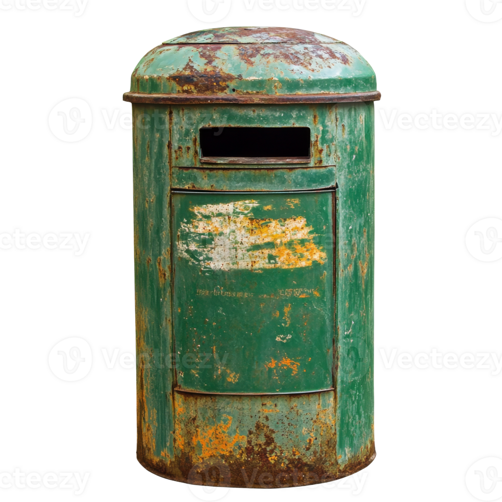 Old green metal trash can in urban environment 52648880 PNG Old green metal trash can in urban environment 52648880 PNG