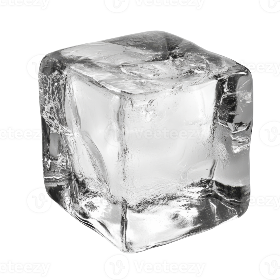 Clear ice cube on a sunny surface 52649085 PNG