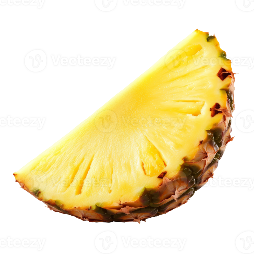 Fresh Pineapple Slice With Vibrant Yellow Flesh 52652176 Png