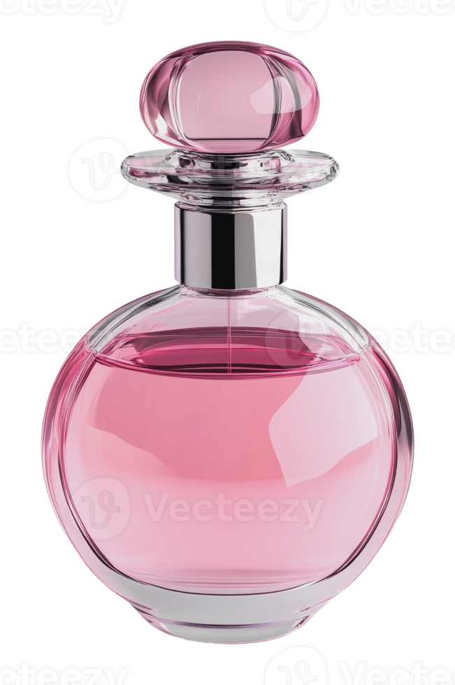 Elegant Round Pink Perfume Bottle On Display 52658081 Png