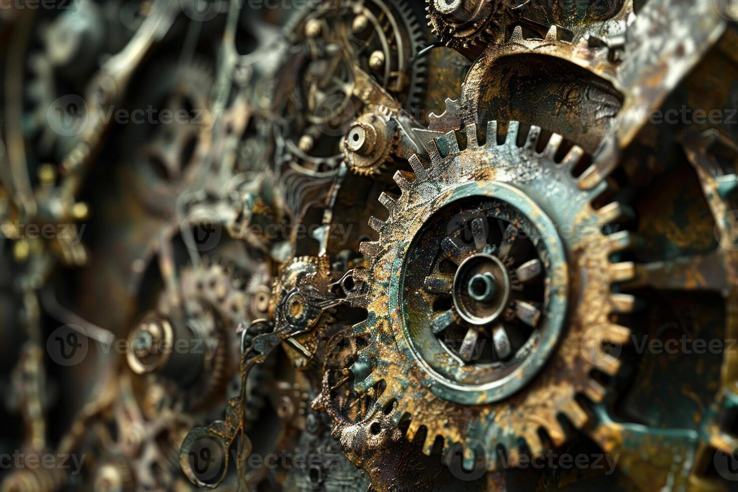 Complex clockwork interlocking gears forming intricate mechanism ... Complex clockwork interlocking gears forming intricate mechanism ...