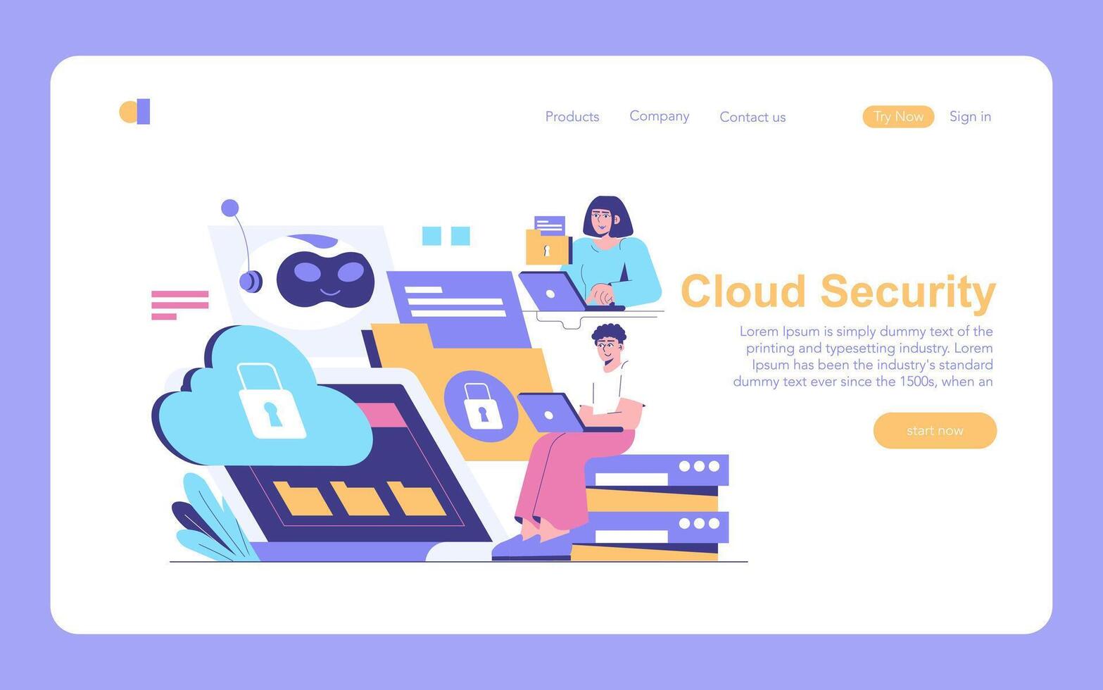 Ai Cybersecurity Flat Illustration 52681259 Vector Art At Vecteezy