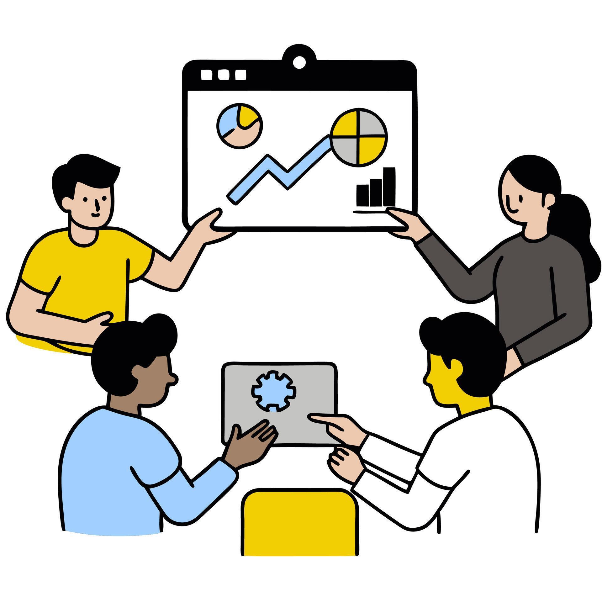 2D minimalize as Cross functional team collaborating on a project ...