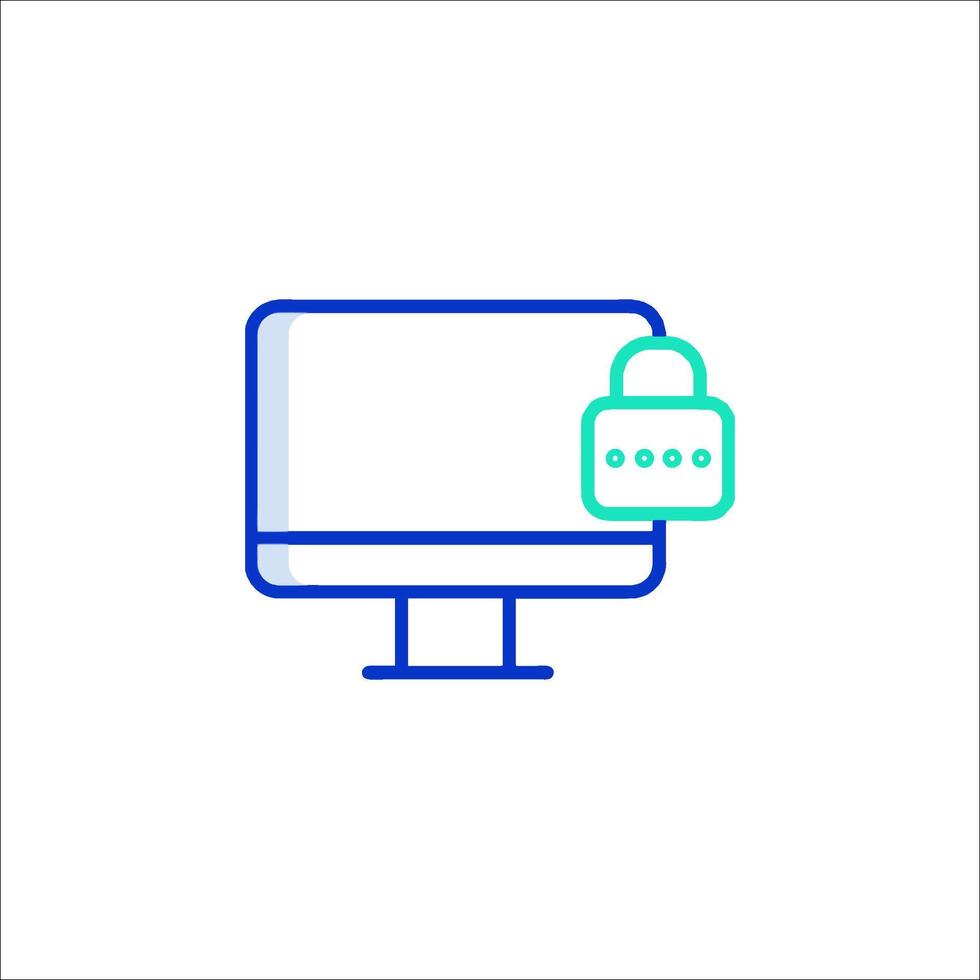 A computer monitor with a padlock icon 52688117 Vector Art at Vecteezy