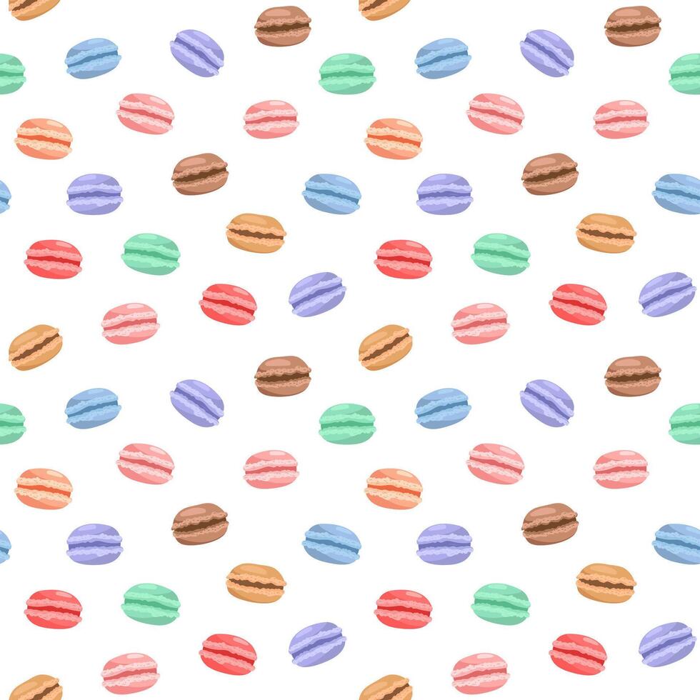 Colorful macarons. Seamless Pattern. White background 52690420 Vector ...