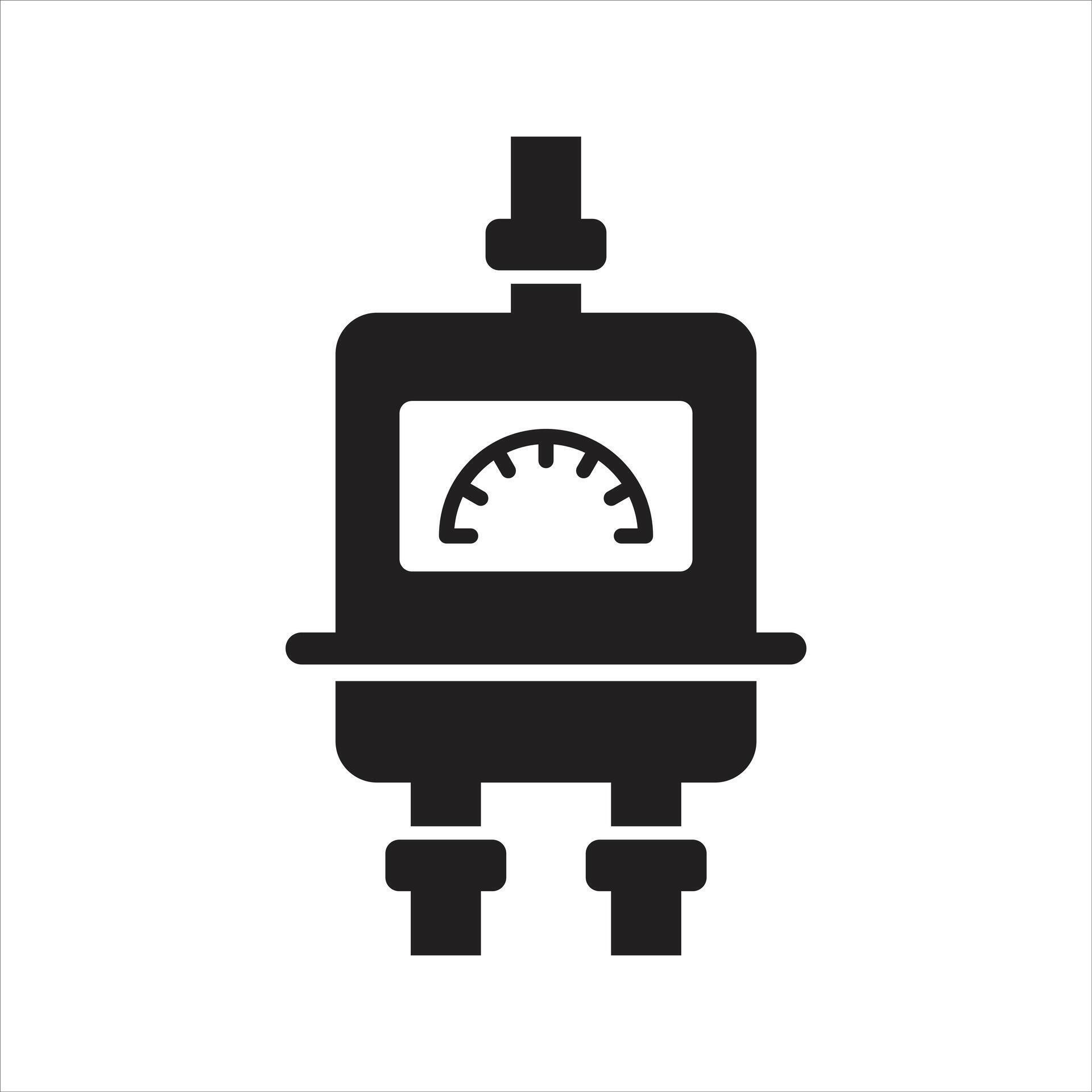 Measure manometer icon. Residential gas meter icon, diaphragm meter. Natural gas icon 52690998 ...