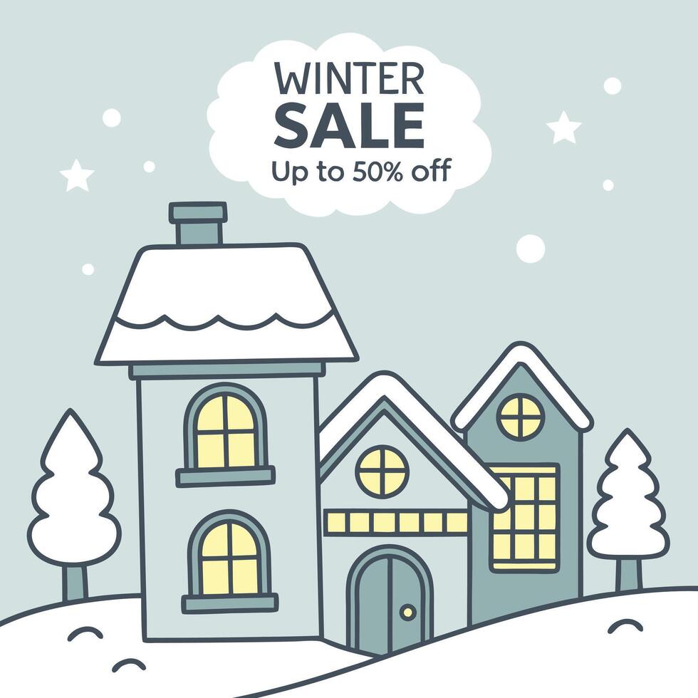 Winter discount sale poster 52691344 Vector Art at Vecteezy