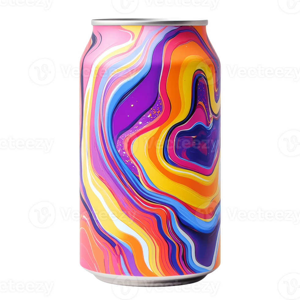 Colorful can with swirl design in bright colors 52705835 PNG